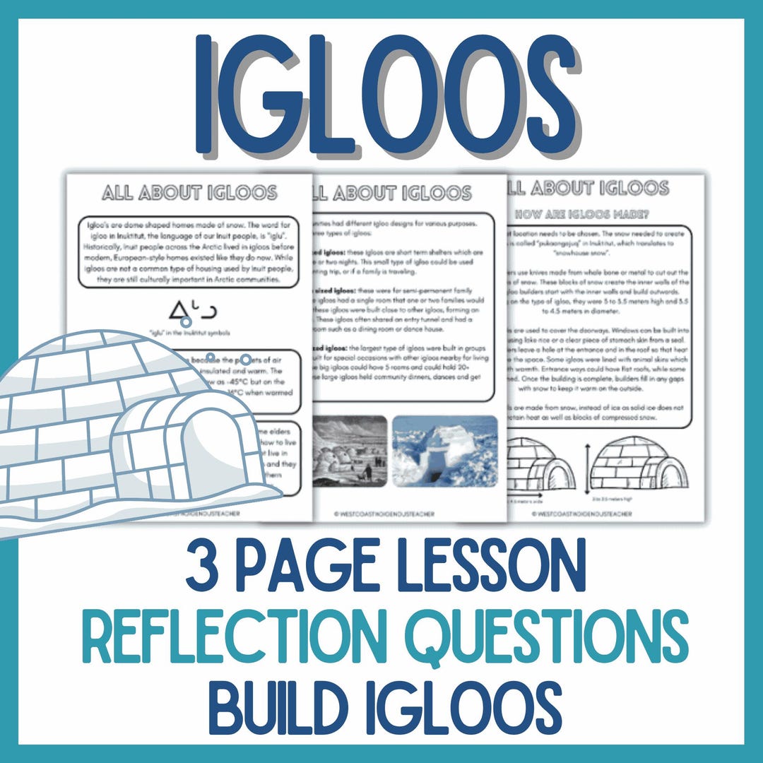 Winter Activity - Igloo Craft & Cultural Lesson - Indigenous Education ...