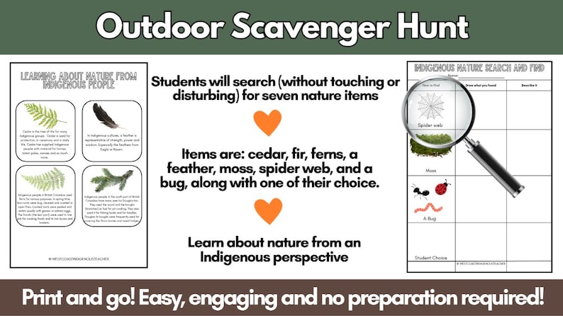 Outdoor Education Scavenger Hunt, Outdoor Learning, Indigenous ...