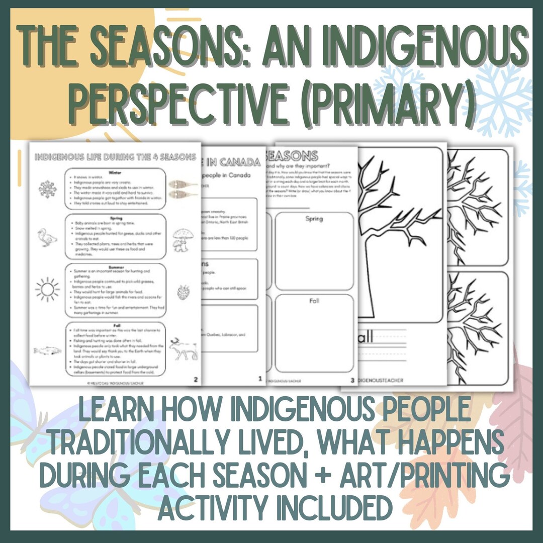 Seasons Lesson, Indigenous Education, Winter Summer Fall Spring ...