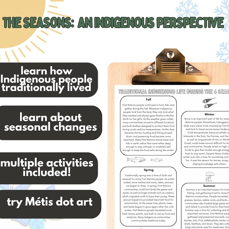 Seasons Lesson, Indigenous Education, Indigenous Canada, Social Studies ...