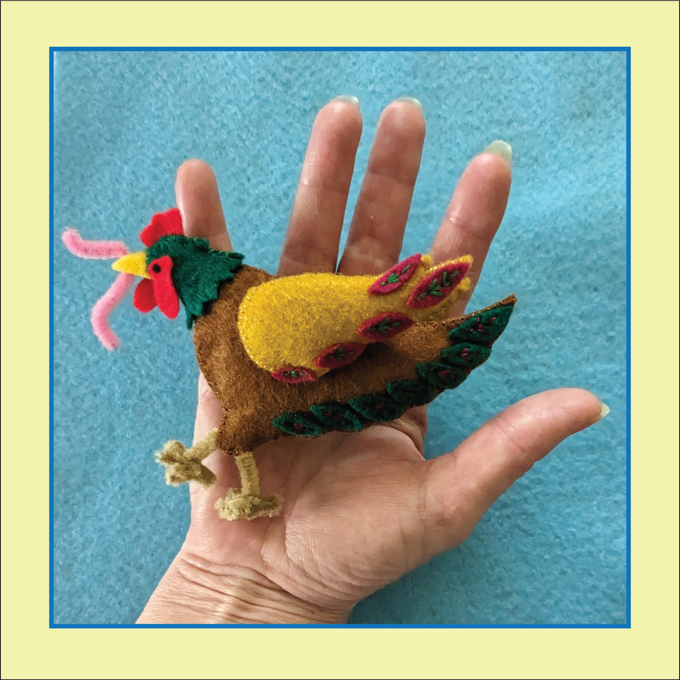 Chicken PDF Pattern for Felt Nursery Garland. Hand Sewn Ornament ...