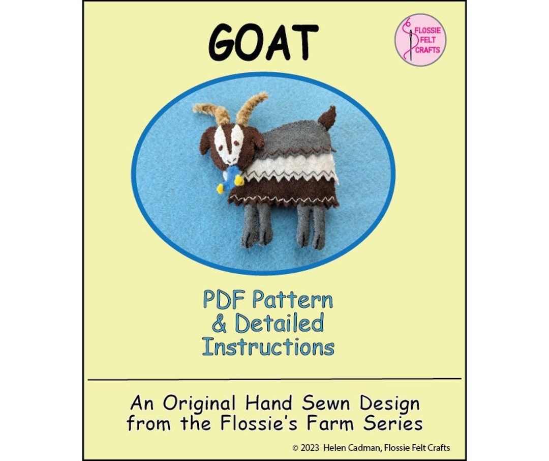 Goat PDF Pattern for Felt Nursery Garland. Hand Sewn Ornament. Detailed ...