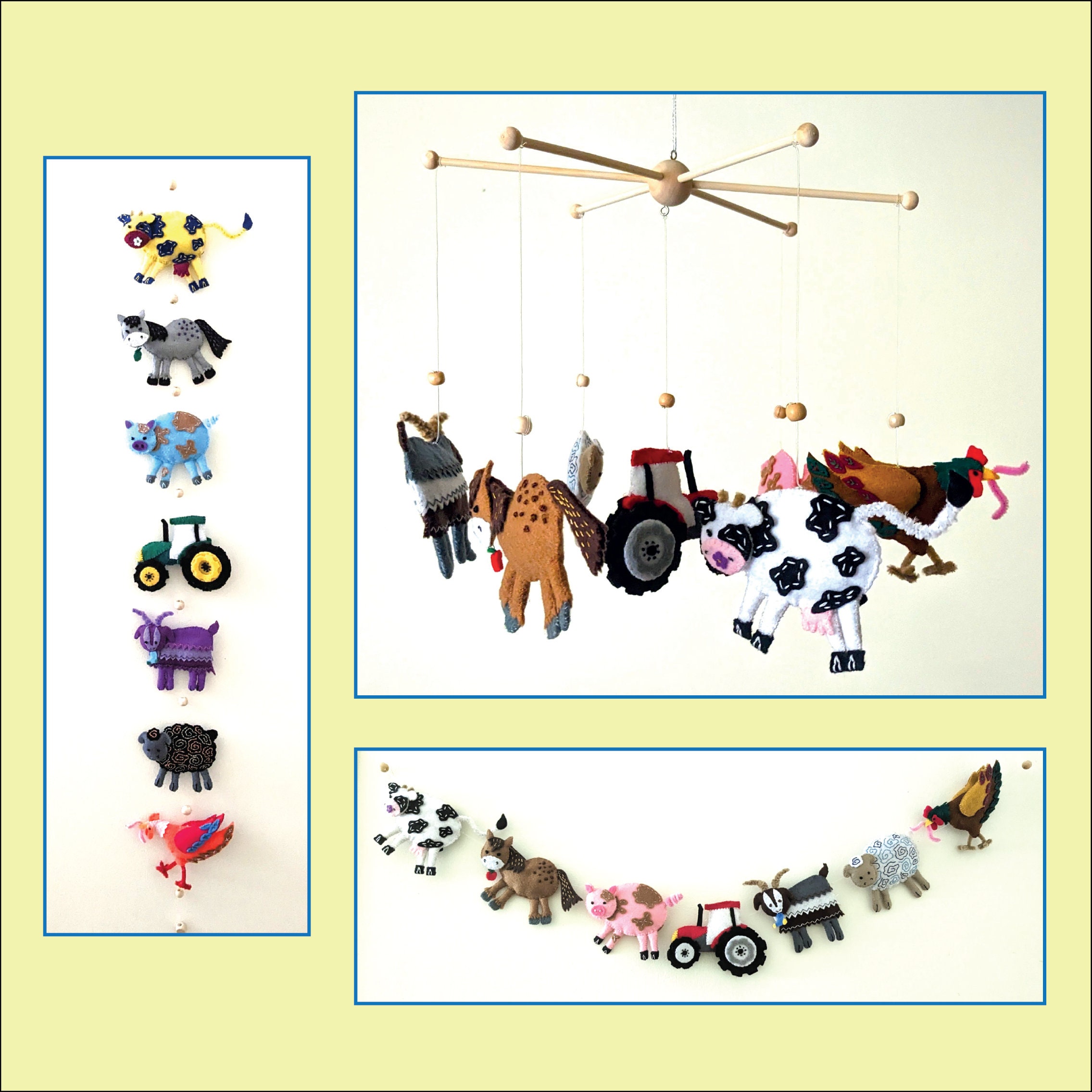 Goat PDF Pattern for Felt Nursery Garland. Hand Sewn Ornament. Detailed ...