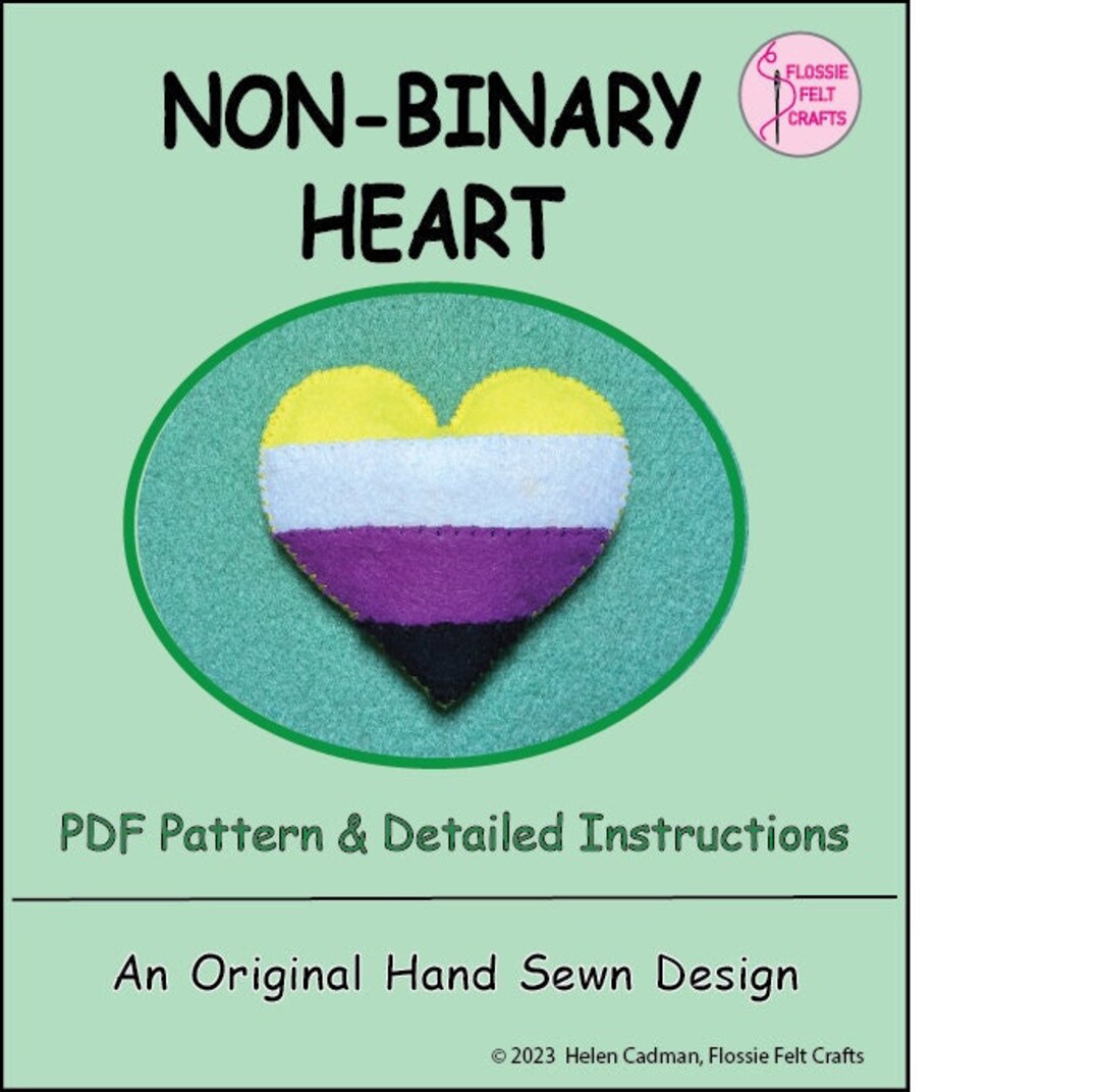 Felt Non-binary Heart PDF Pattern. Hand Sewn Ornament. - Etsy