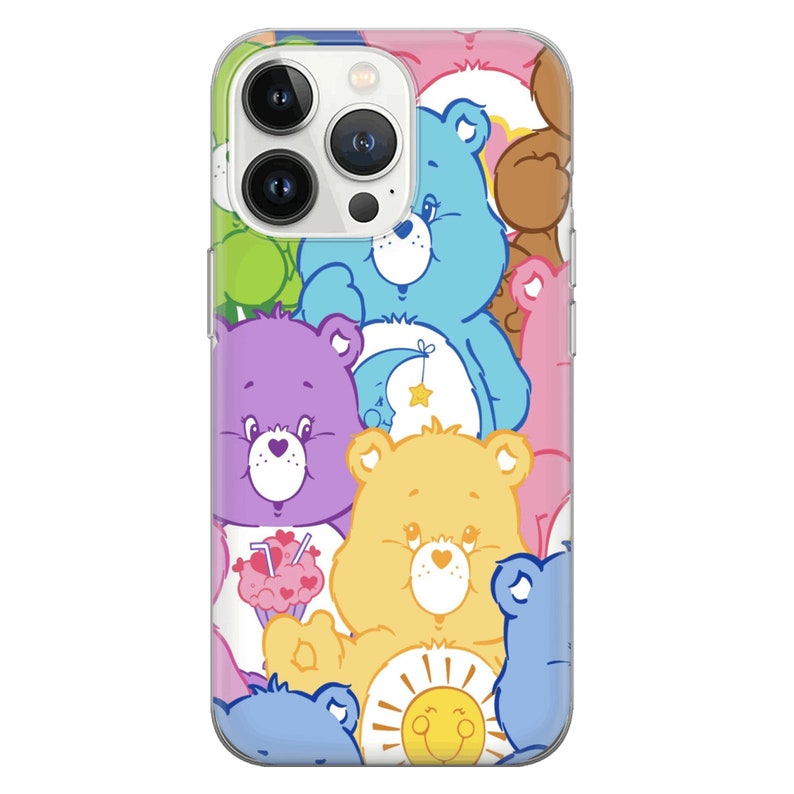 Colorful Bears Care Cute Aesthetic Phone Case iPhone 15 14 13 12, 11 ...