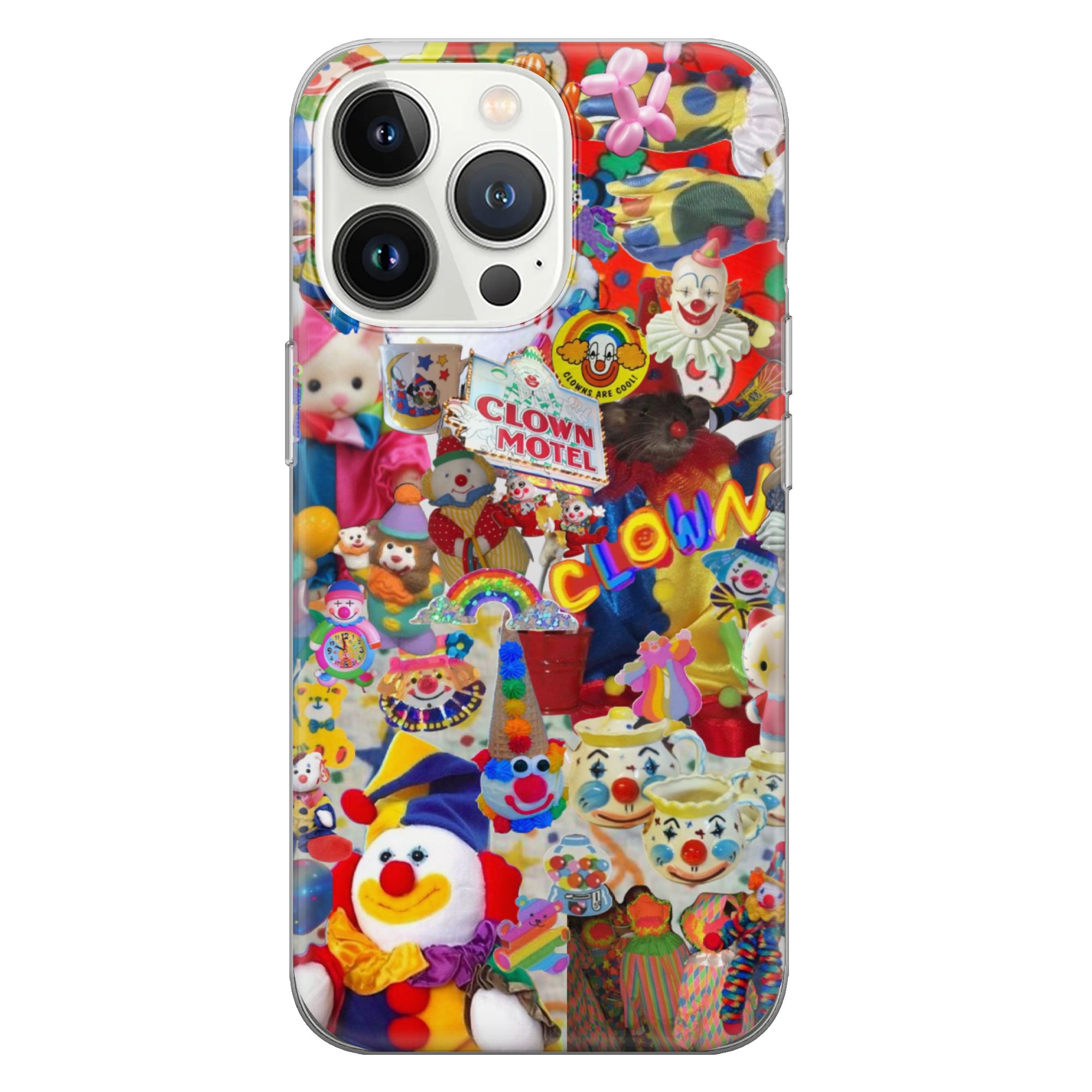 Colorful Clown Circus Scary Phone Case Aesthetic Cover for iPhone 17 16 ...