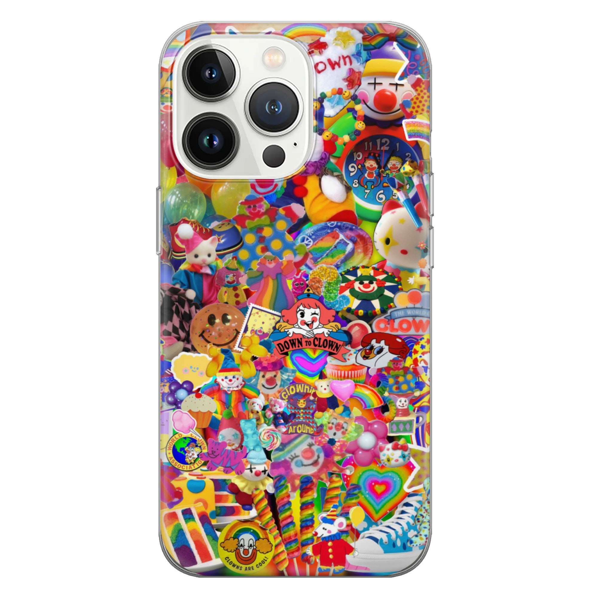 Colorful Clown Circus Scary Phone Case Aesthetic Cover for iPhone 17 16 ...