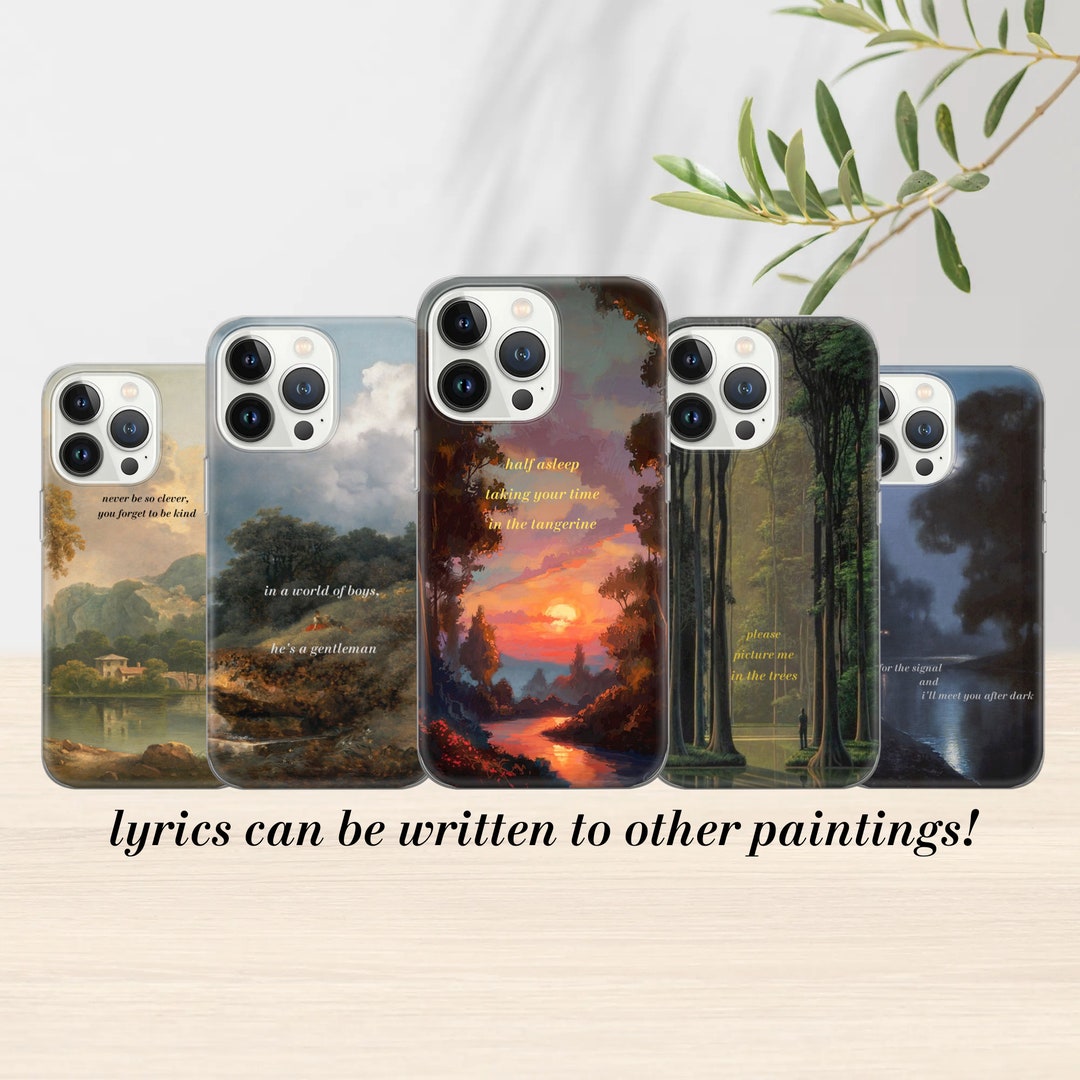 Taylor 1989 Evermore Art Folklore Lyrics Aesthetic Phone Case iPhone 16 ...