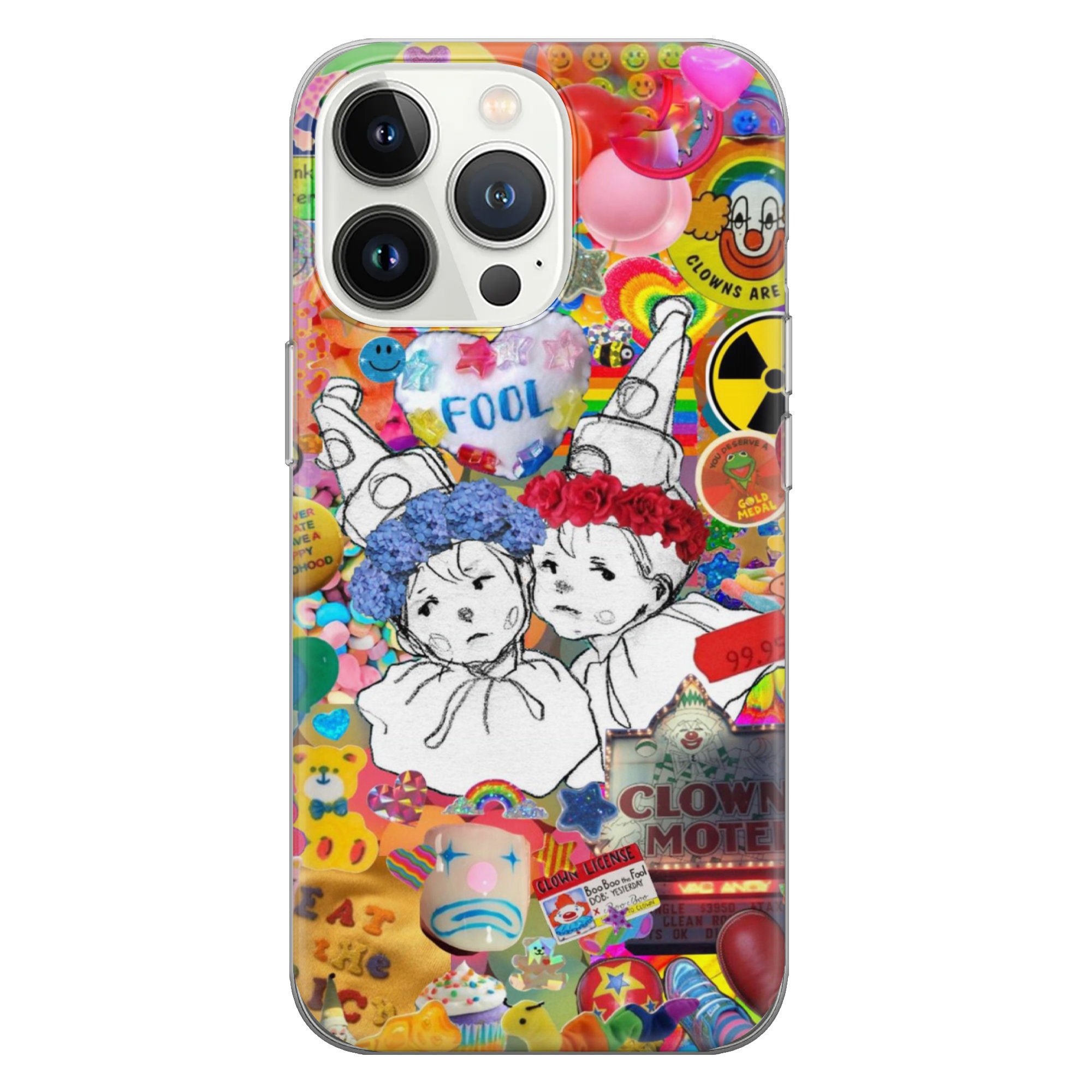 Colorful Clown Circus Scary Phone Case Aesthetic Cover for iPhone 17 16 ...