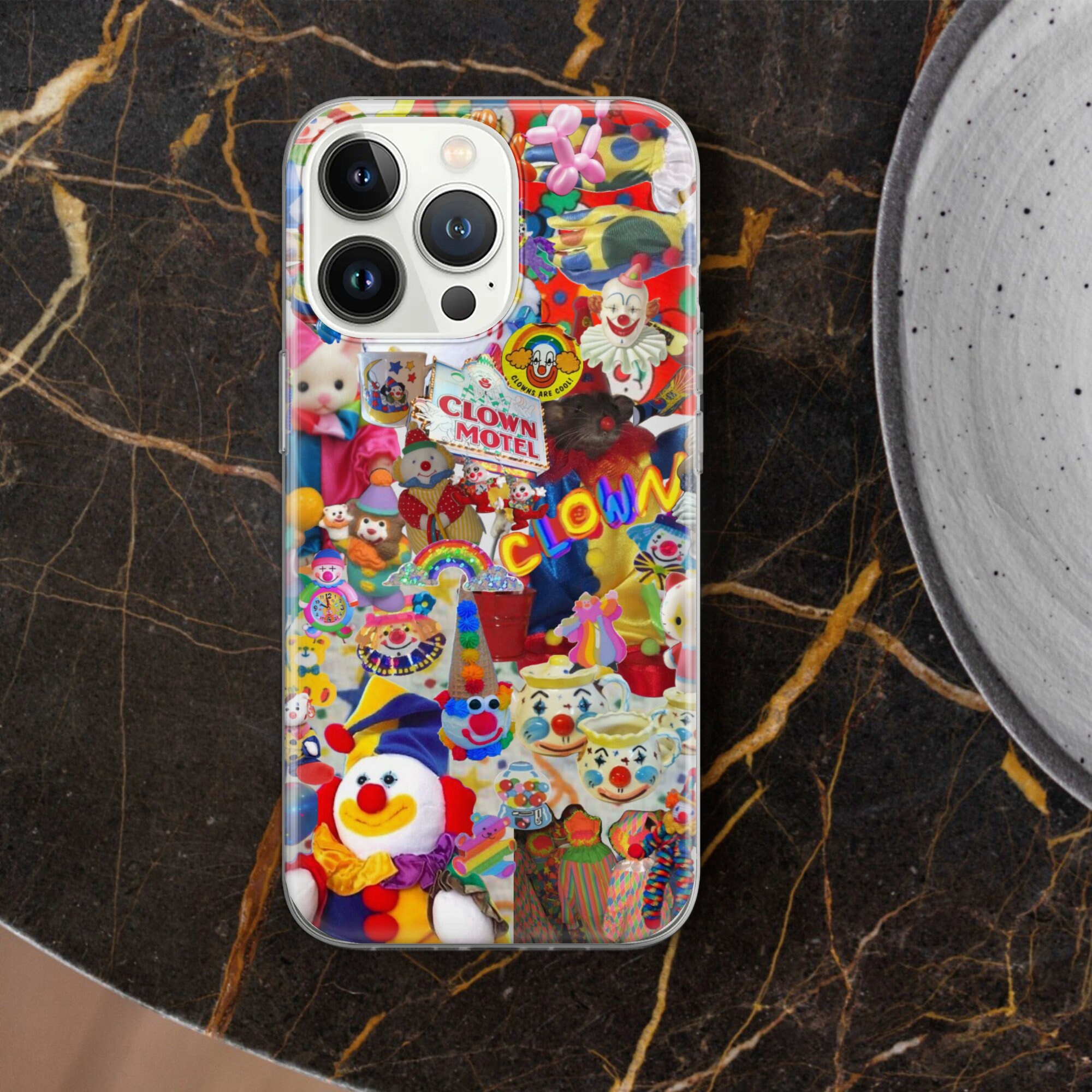 Colorful Clown Circus Scary Phone Case Aesthetic Cover for iPhone 17 16 ...
