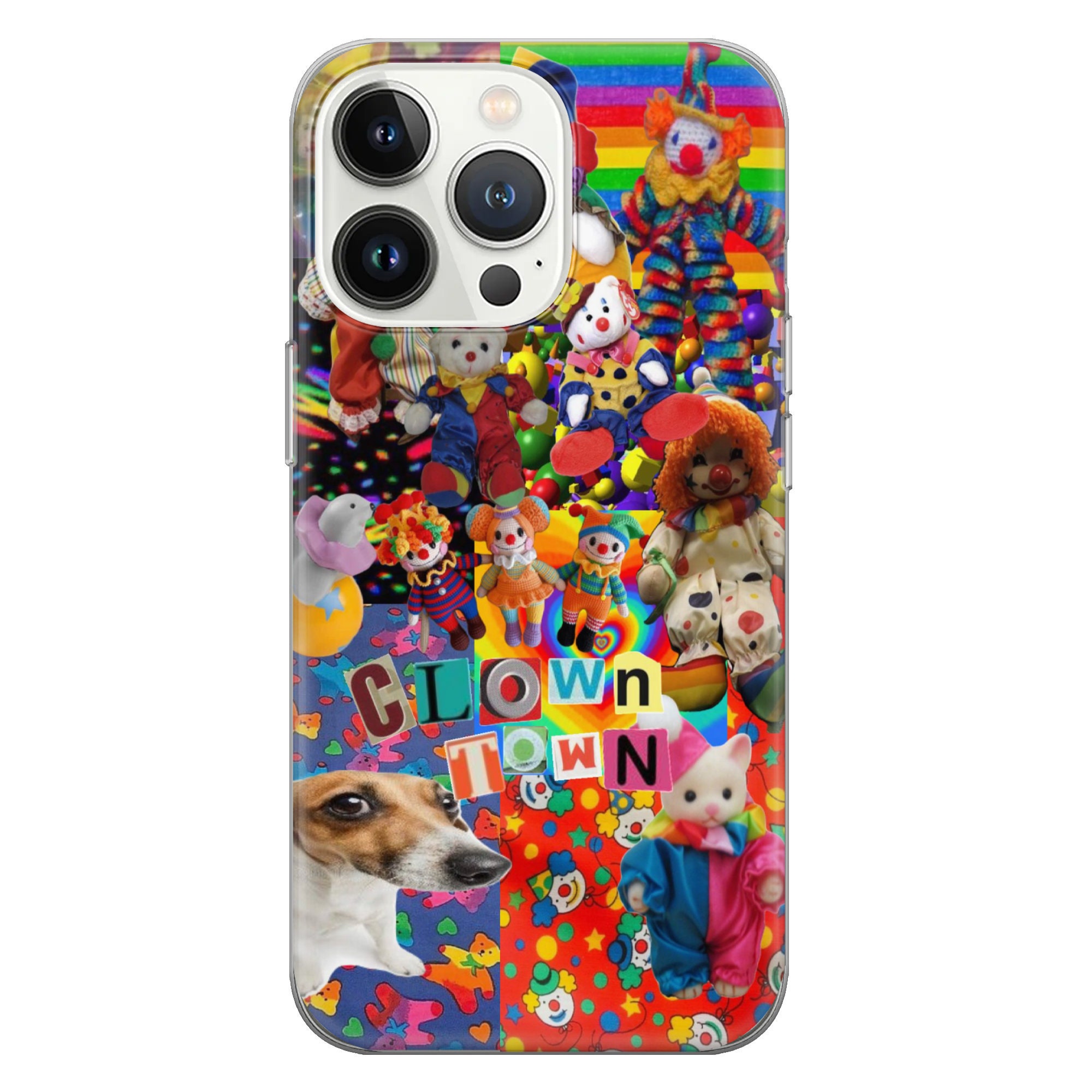 Colorful Clown Circus Scary Phone Case Aesthetic Cover for iPhone 17 16 ...