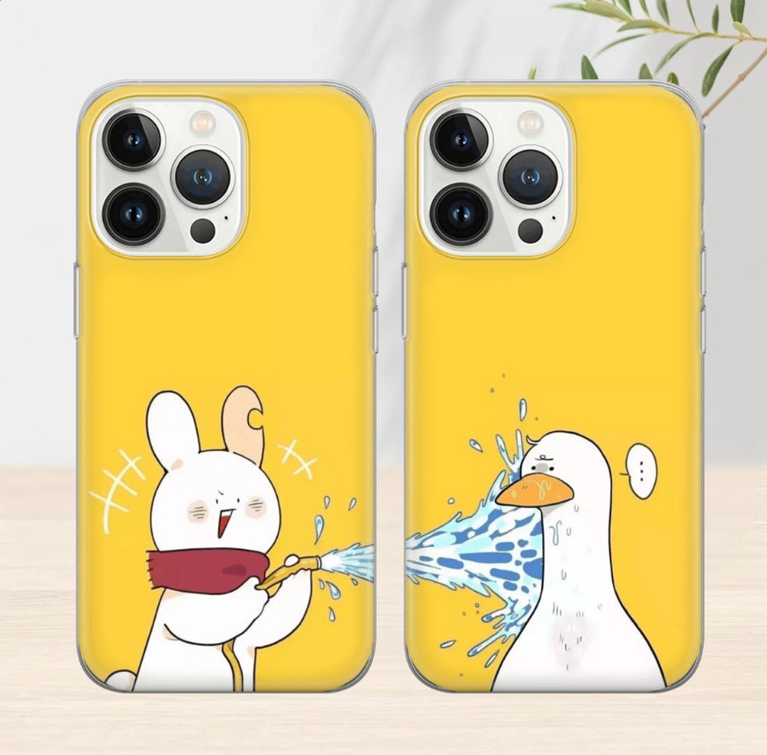 Couple Friendship Valentines Case Cute Duck Cat Annoy Drawing Case ...