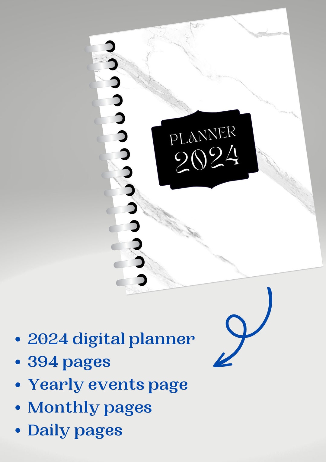 2024 Planner , 2024 Digital Planner , Digital Planner , Daily Planner ...