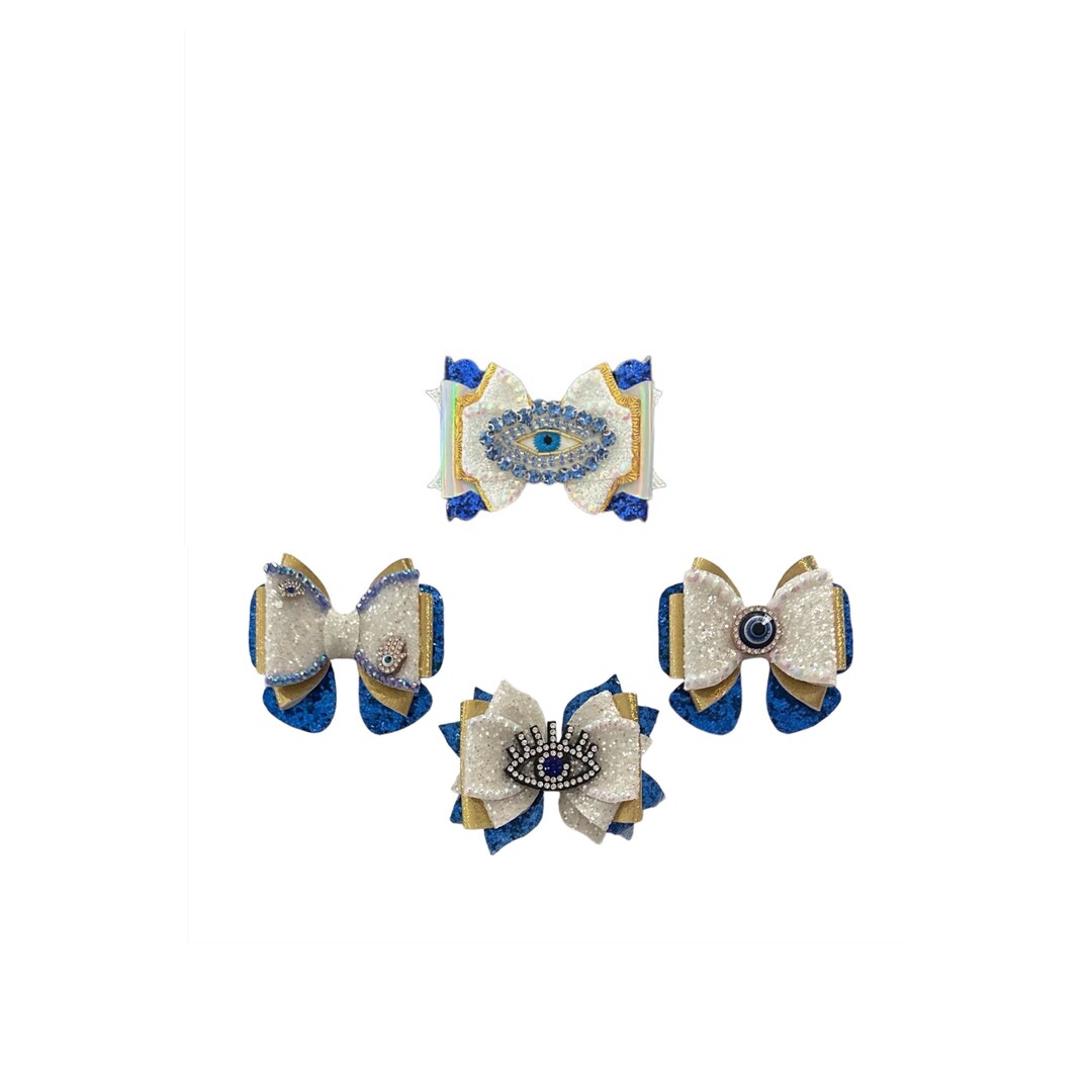 Evil Eye Bow, Hamsa Bow, Pigtail Bows, Evil Eye, Hamsa, Sparkly Bows ...