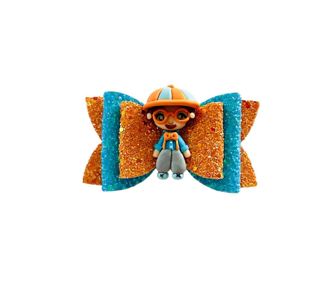 Silly Character Bow, Blue & Orange Character Bow, Glasses Bow, Silly ...
