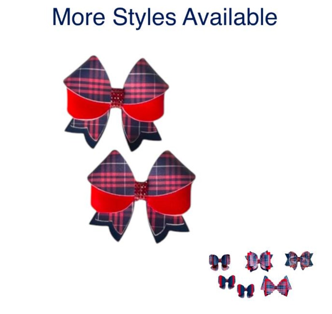 Plaid School Hair Bows: Uniform Tartan Pigtail Bows - Etsy