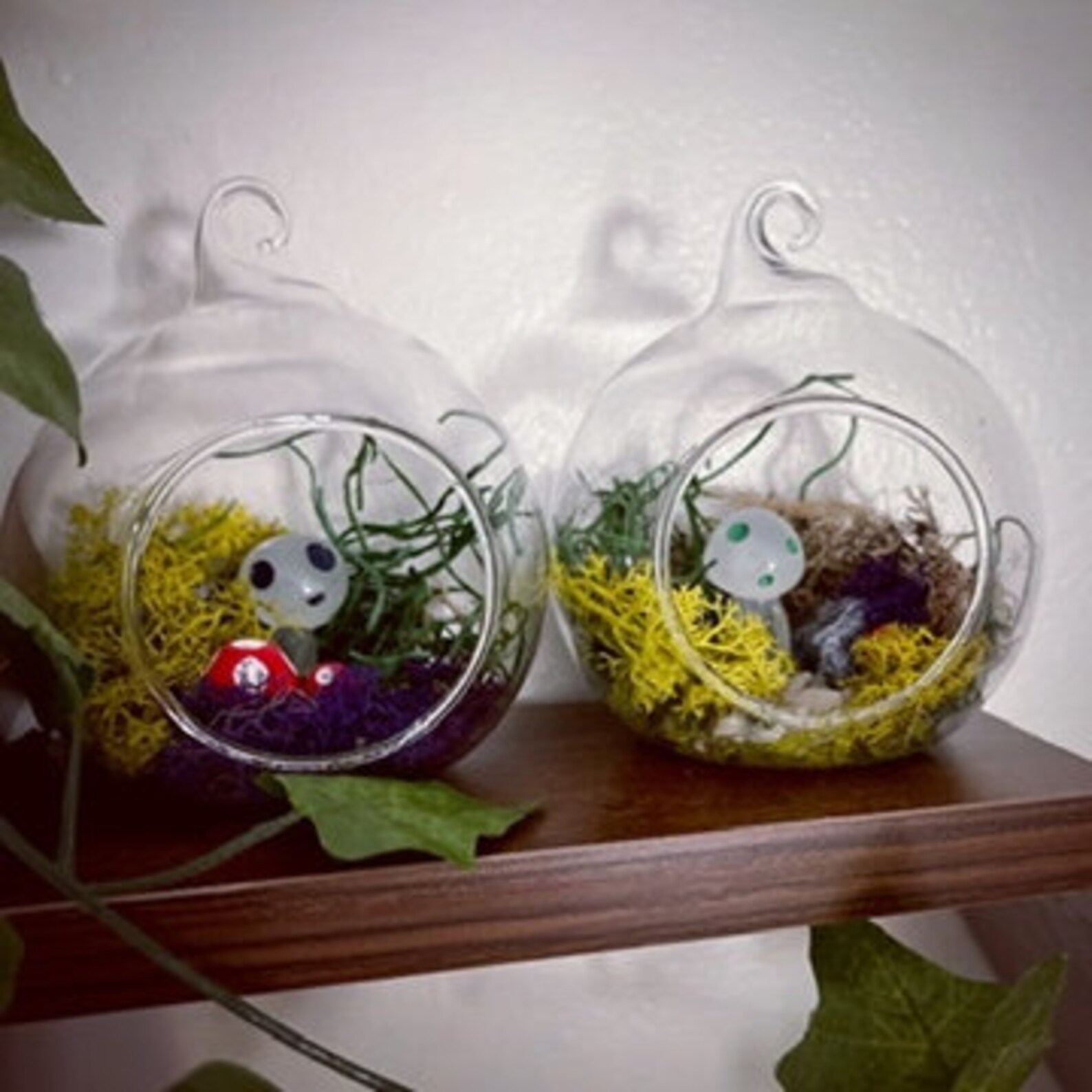 Forest Spirit Moss Hanging Terrarium, Mushroom Fairy, Cottagecore Decor ...