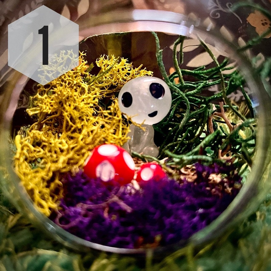 Forest Spirit Moss Hanging Terrarium, Mushroom Fairy, Cottagecore Decor ...