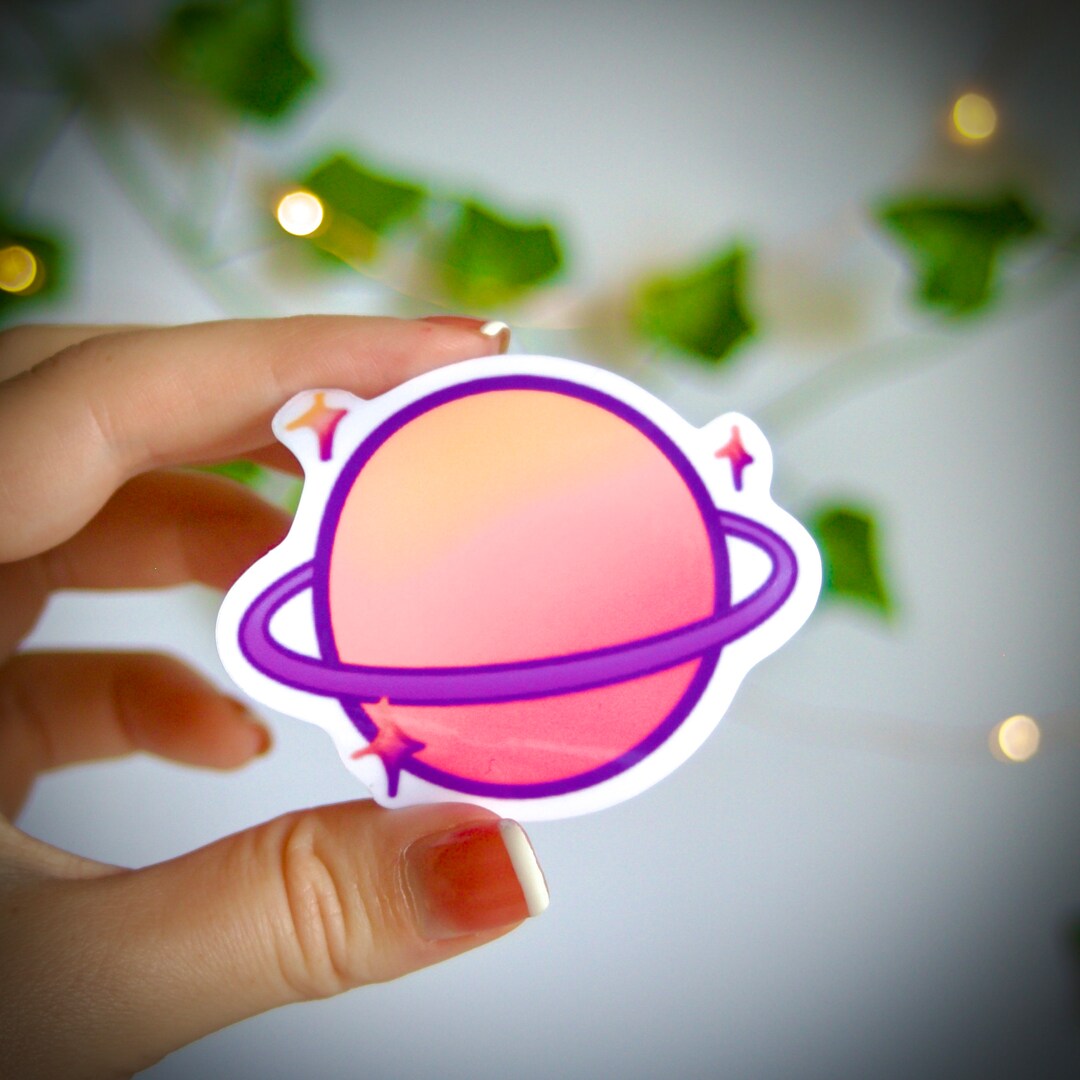 Pastel Planet Waterproof Sticker for Water Bottle, Ombre Astronomy ...