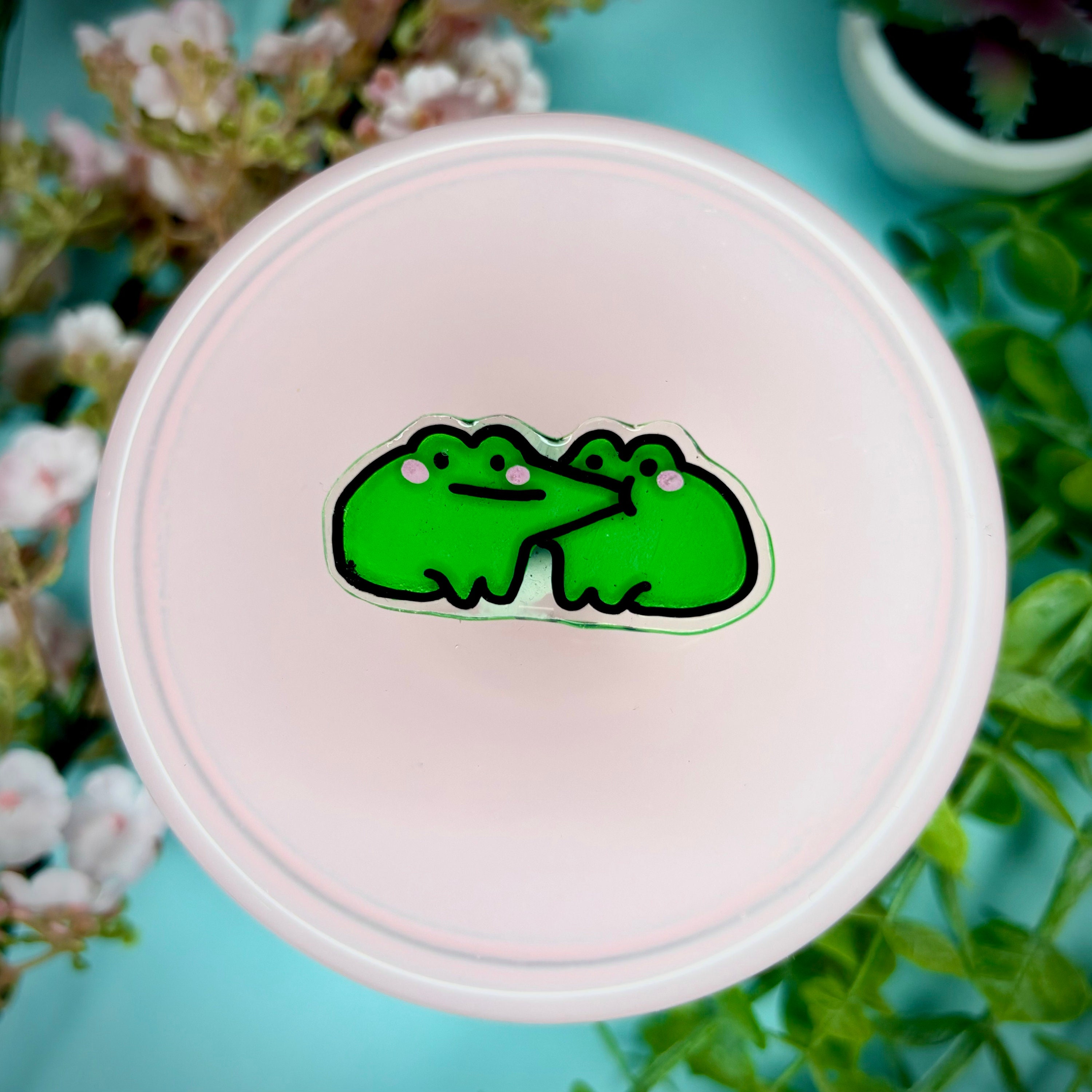 Kawaii Frog Chibi Resin Pin Cute Frog Monch Enamel Brooch Frog Lover Quirky Lapel Matching ...