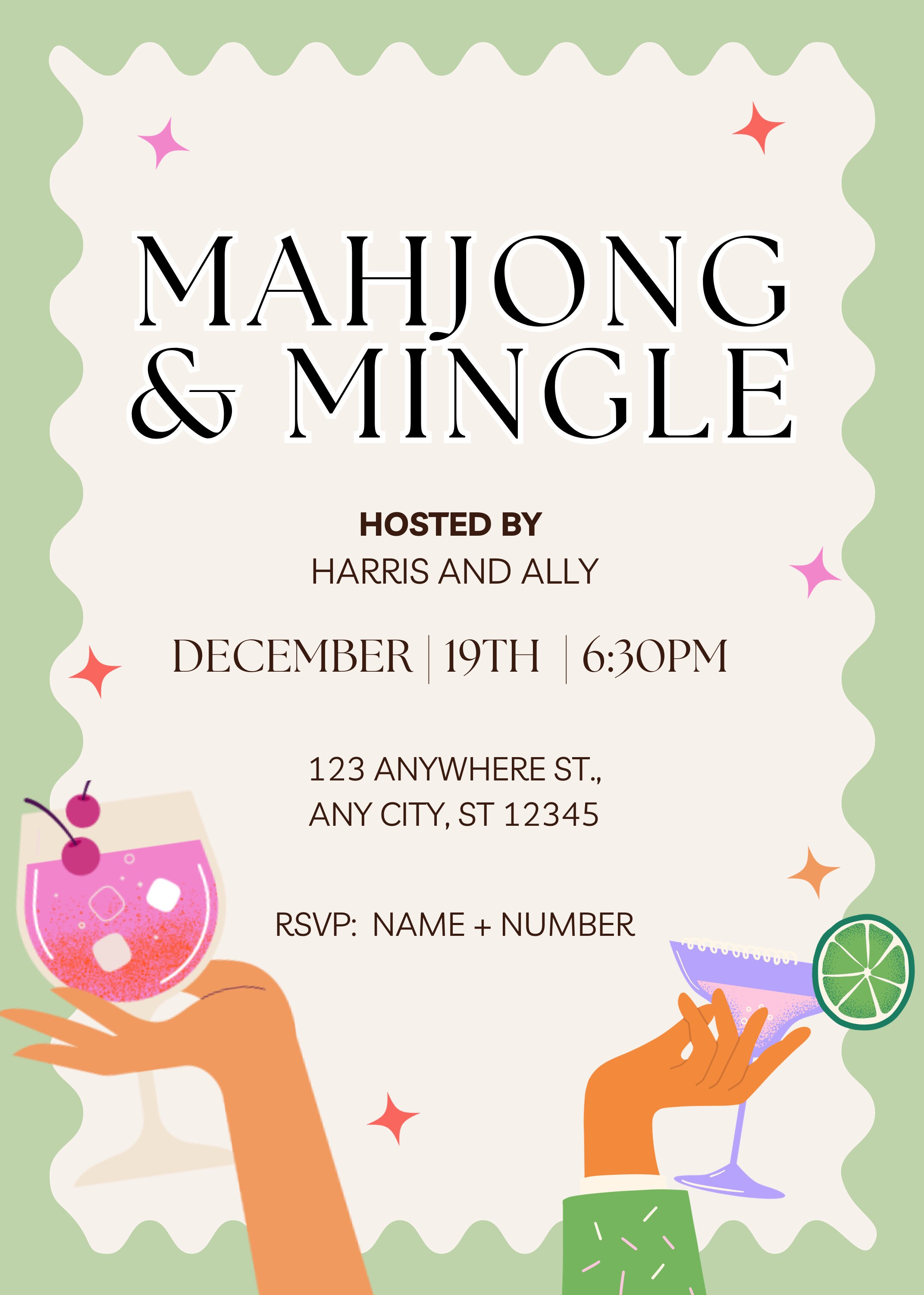Mahjong Party Invitation Mahj on Party Mahjong Lessons - Etsy