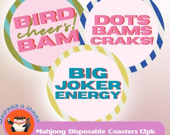 Cheeky Mahjong Disposable Cocktail Beverage Napkins | 12 Pack | Perfect ...