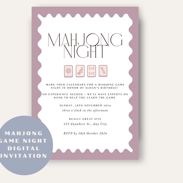 Mahjong Invitation - Etsy