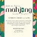 Mahjong Party Invitation Mahj on Party Mahjong Lessons Invite Printable ...