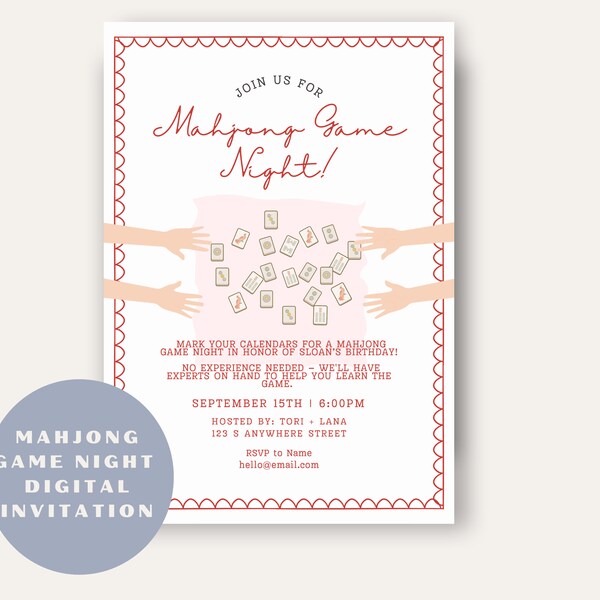Mahjong Invitation - Etsy