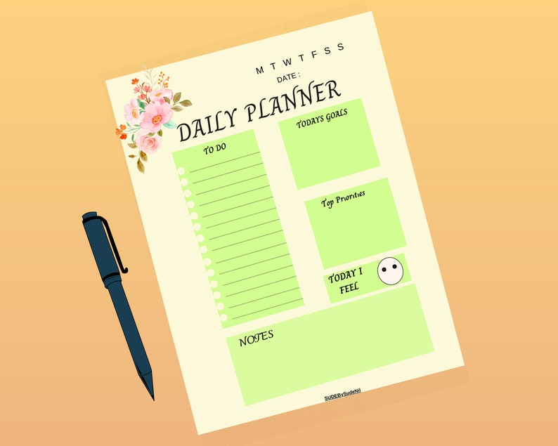 Daily Planner, Digital Planner, Printable Planner,daily to Do List ...