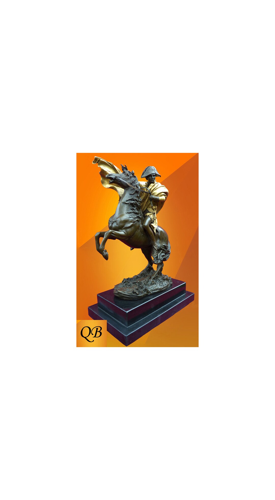 Art Deco Bronze Figurine of Napoleon on Horse Back, Rare Gold Cold ...