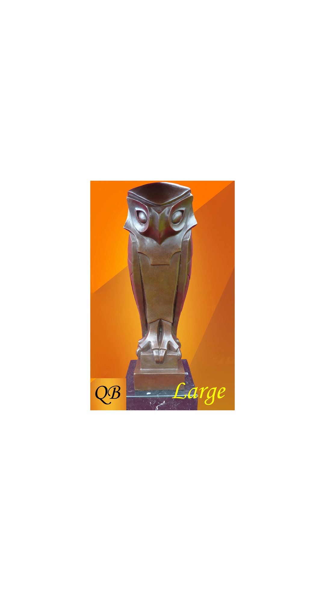 Art Deco Quality Bronze Statue of a Cubist Stylized Owl on Marble Base ...