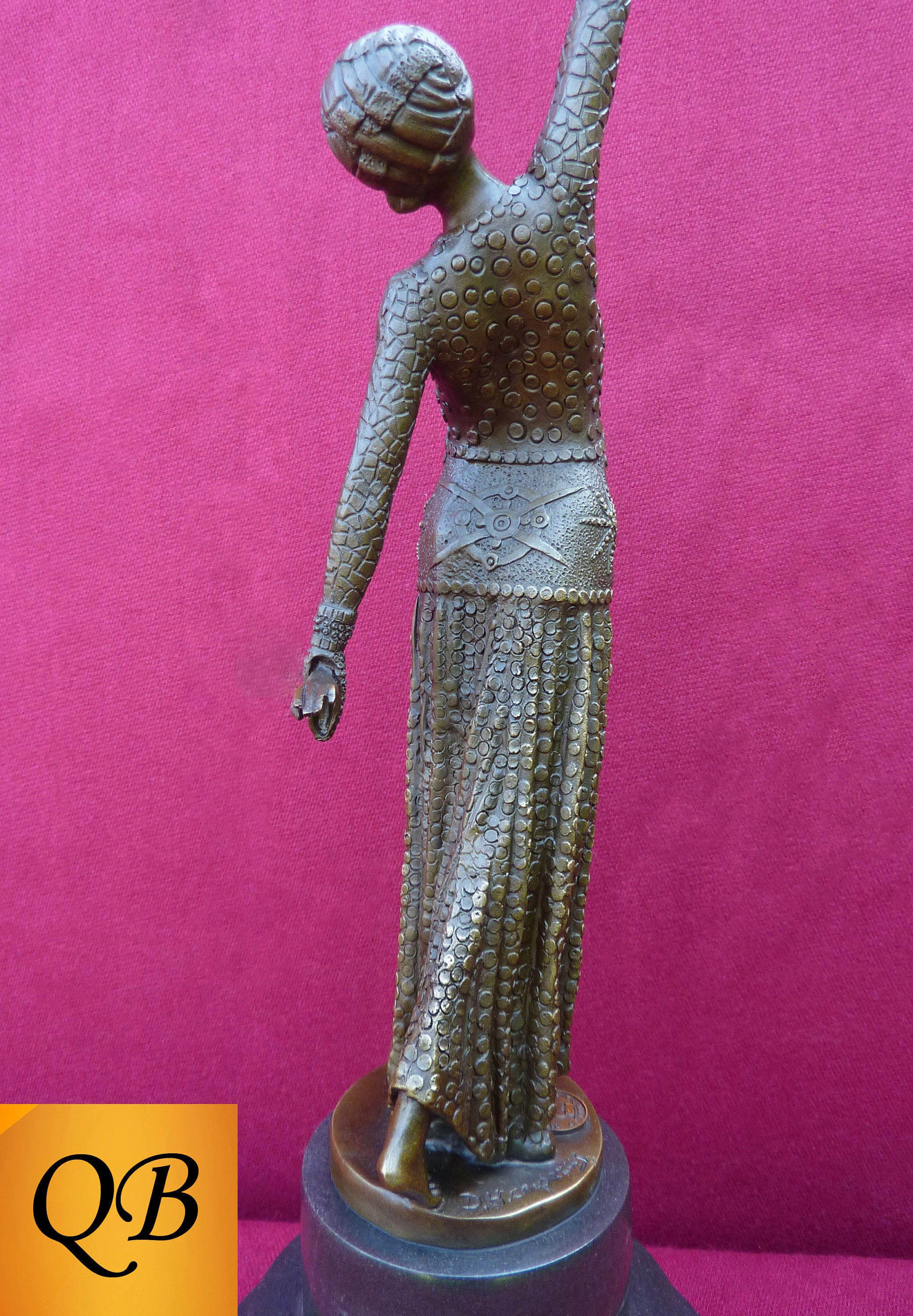 Art Deco Bronze Sculpture Footsteps Statue Lady Dancer Figure - Etsy