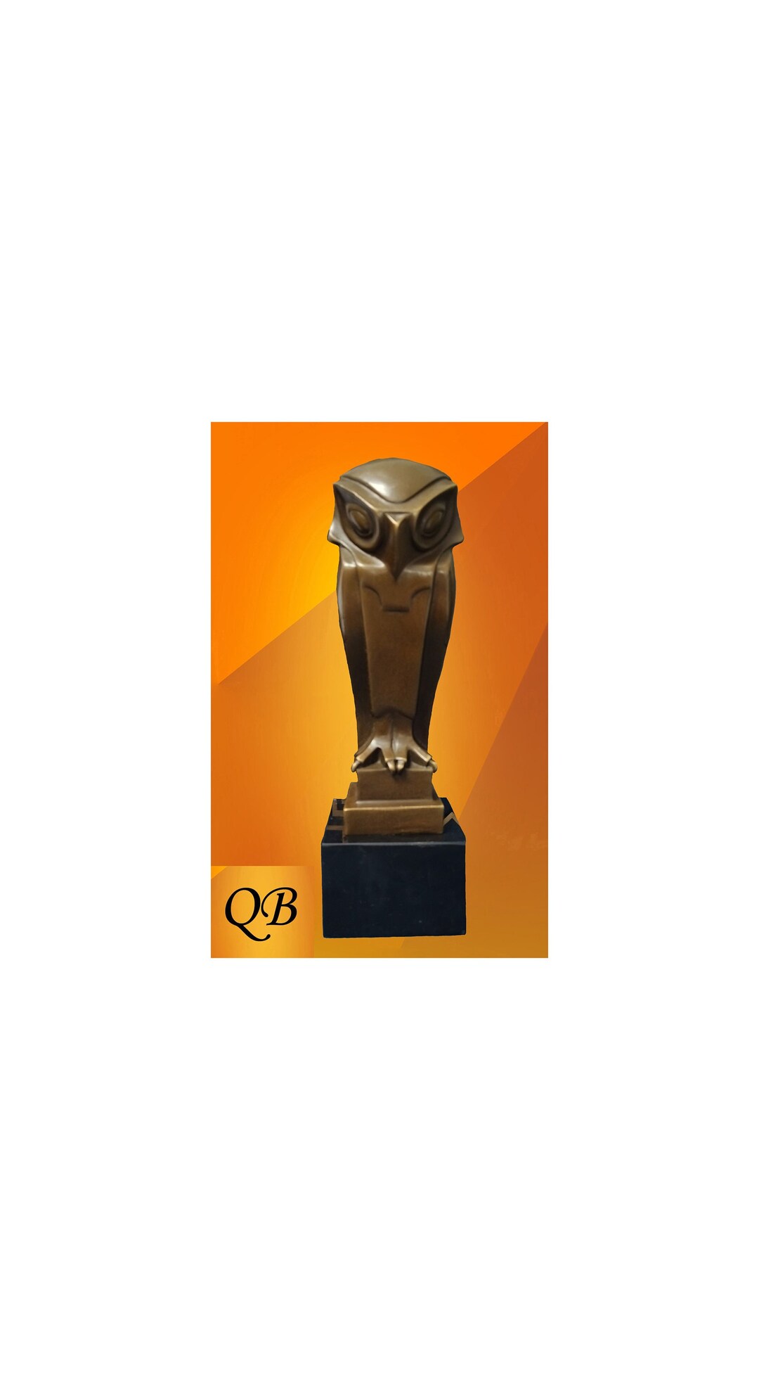 Bronze Owl Art Deco Figurine Cubist Statue. an Ideal Gift for Teachers ...