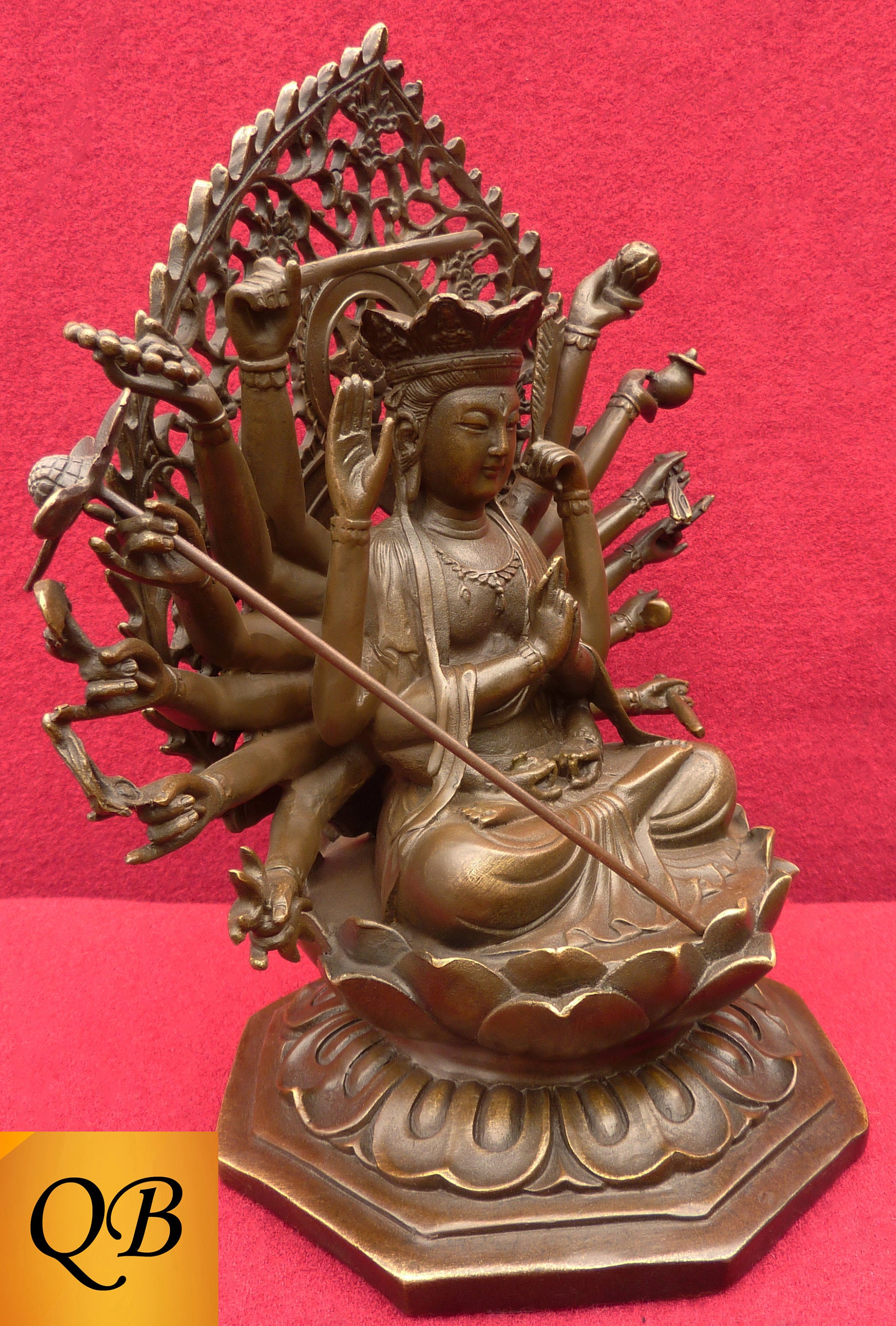 Bronze Sculpture Art Figurine Twelve Arm Buddha Alter Statue. - Etsy