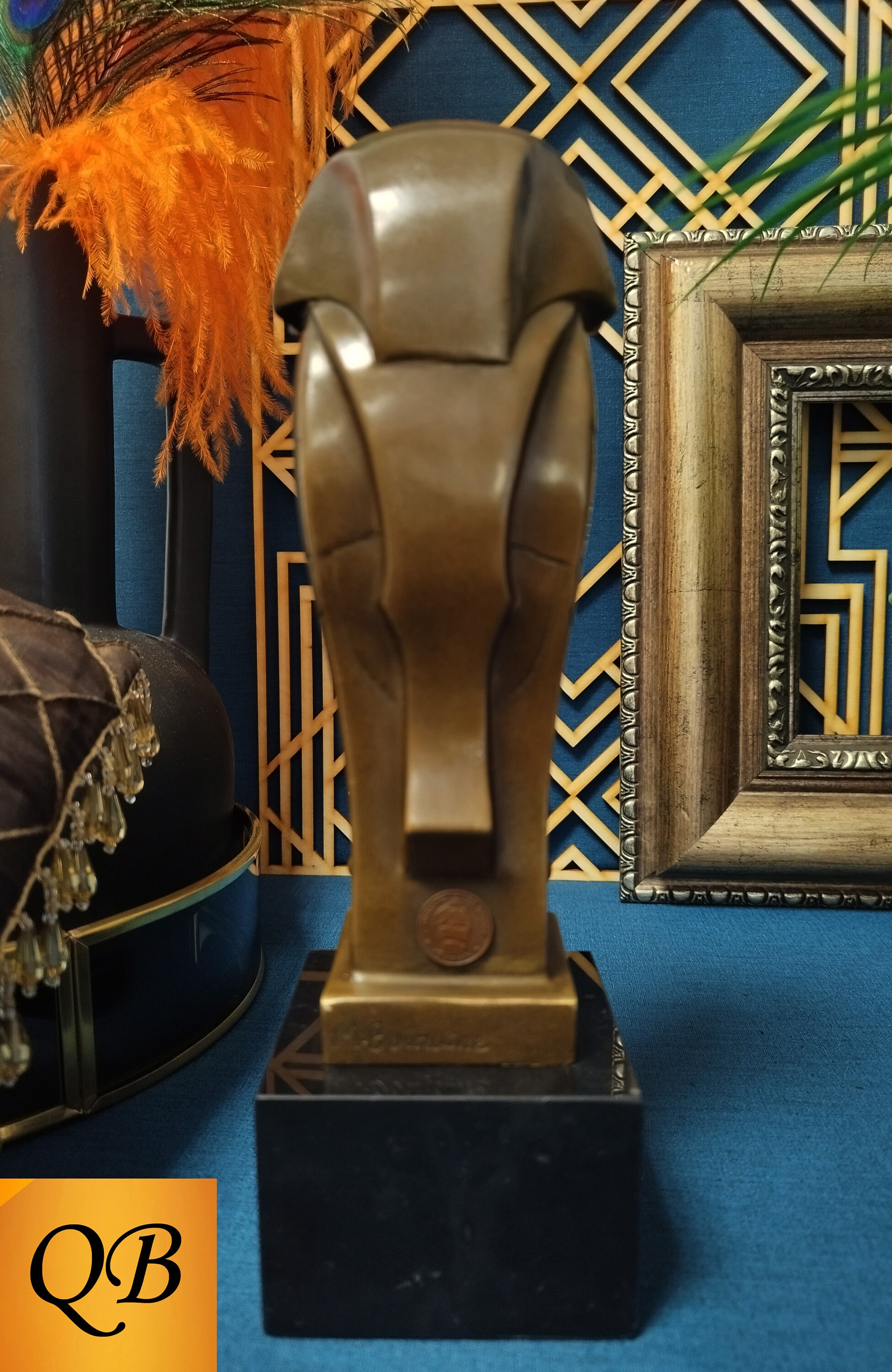 Bronze Owl Art Deco Figurine Cubist Statue. an Ideal Gift for Teachers ...