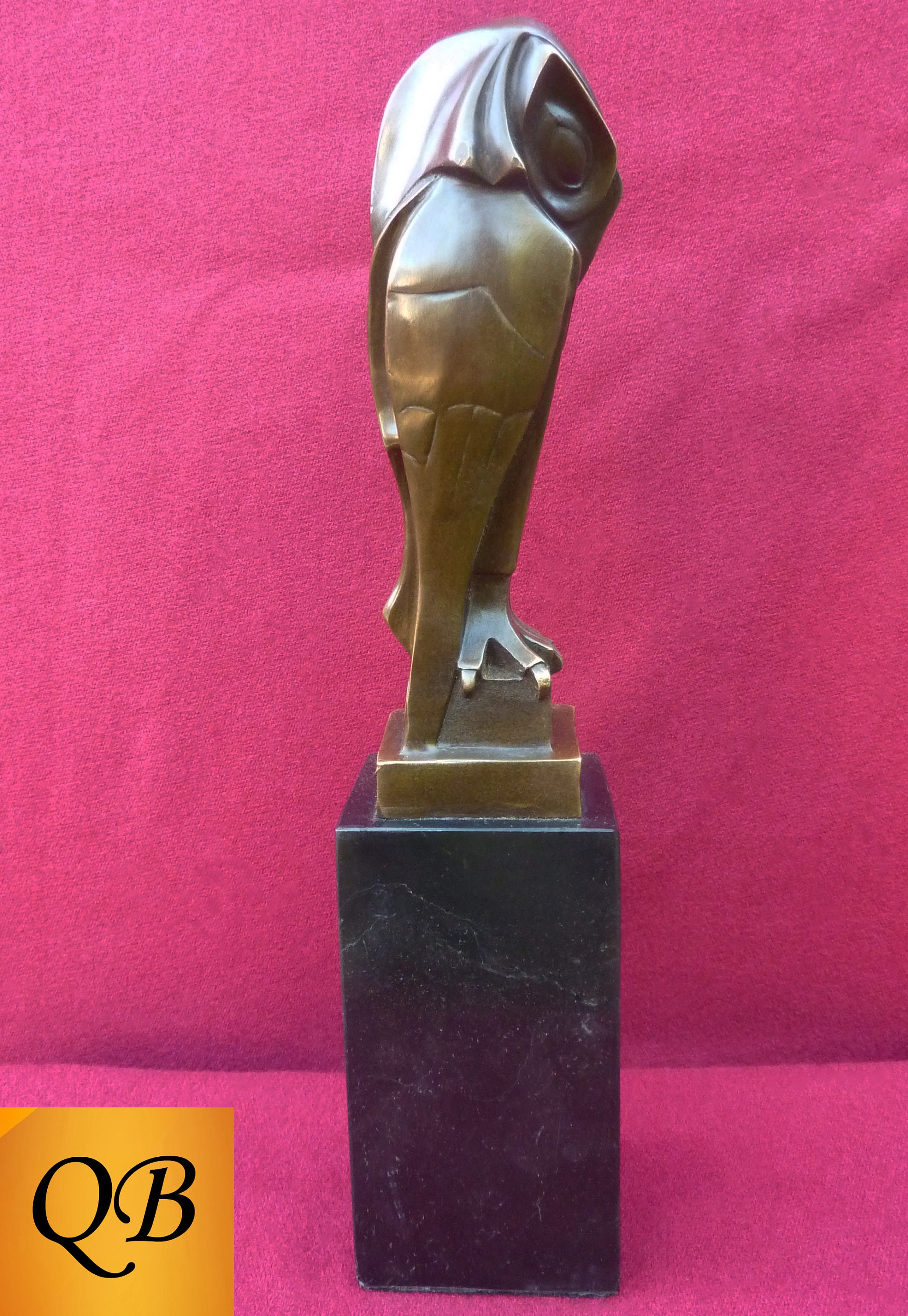 Art Deco Bronze Owl Statue: Cubist Sculpture on Marble Base - Etsy