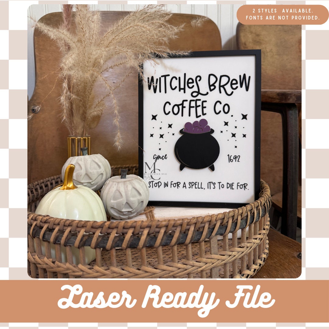Witches Brew Sign SVG File: Boho Halloween Decor (digital Download) - Etsy