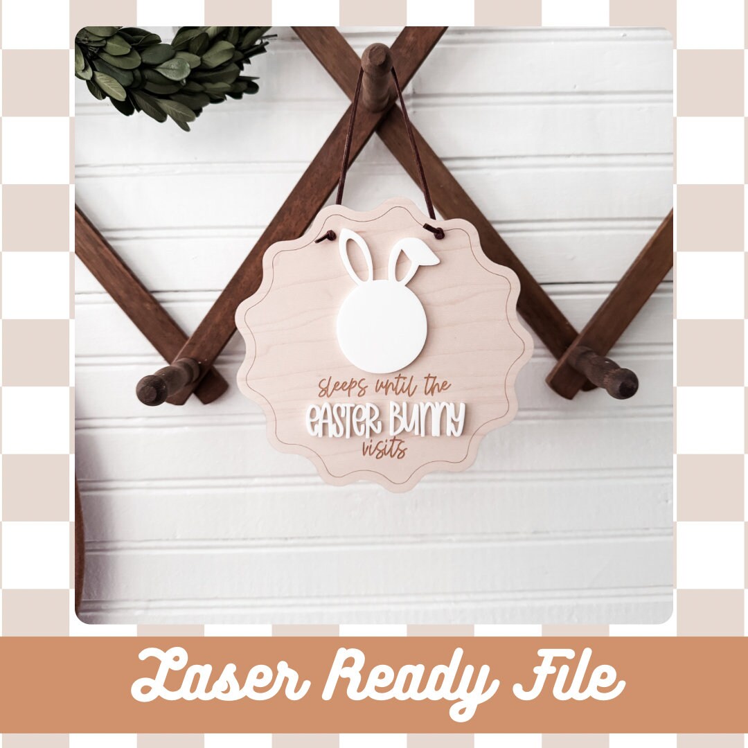 Digital Download | Minimalist Sleeps Until the Easter Bunny Visits SVG ...