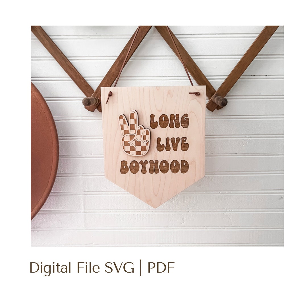 DIGITAL Download Long Live Boyhood Checkered Peace Sign SVG Boys Decor ...