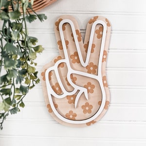 Daisy Peace Sign SVG: Lightning Bolt Decor, Laser Cut File (digital ...