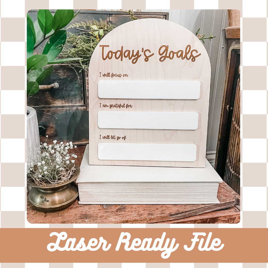 Goals Dry Erase Board Laser File: Glowforge SVG, Lightburn (digital ...