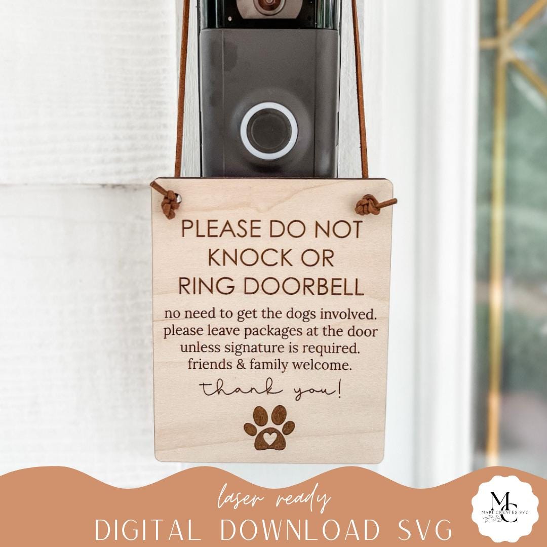 Digital File | Please Do Not Knock Door Sign SVG | Glowforge SVG | Door ...