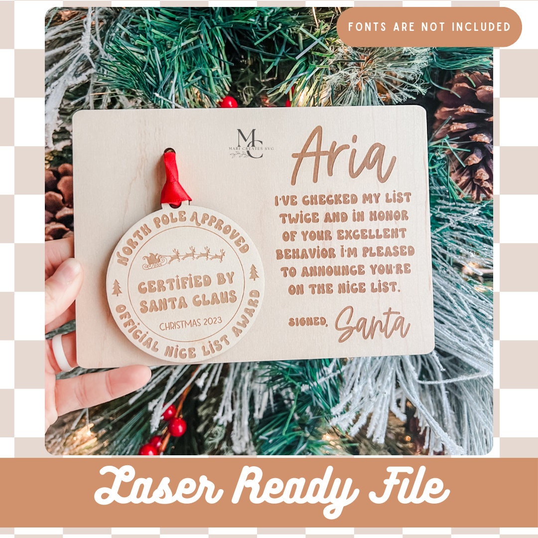 Digital Download | Official Nice List Award SVG File | Laser File ...