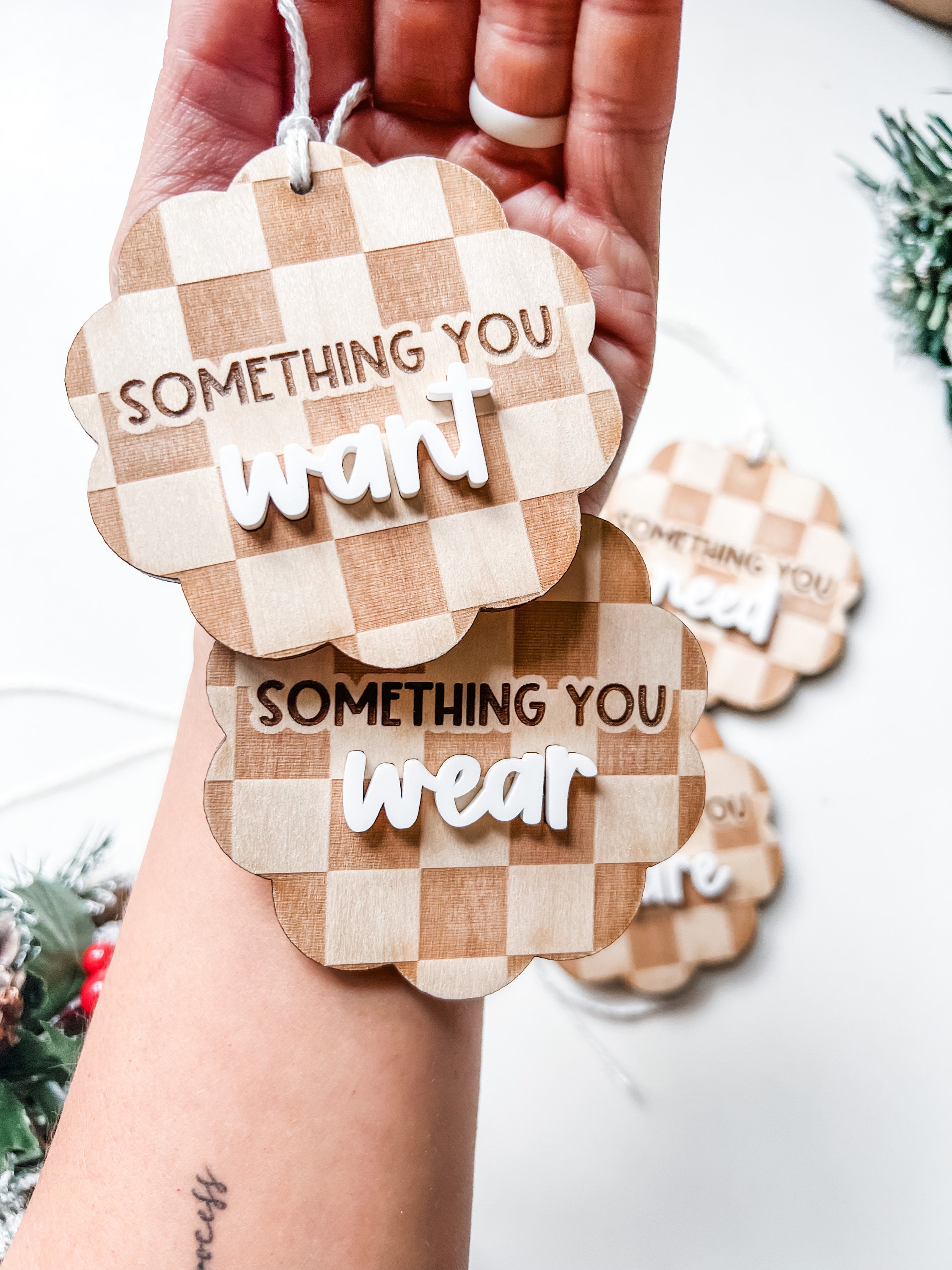 Checkered Gift Tags SVG File: 'something You' Laser Cut Tags (digital ...