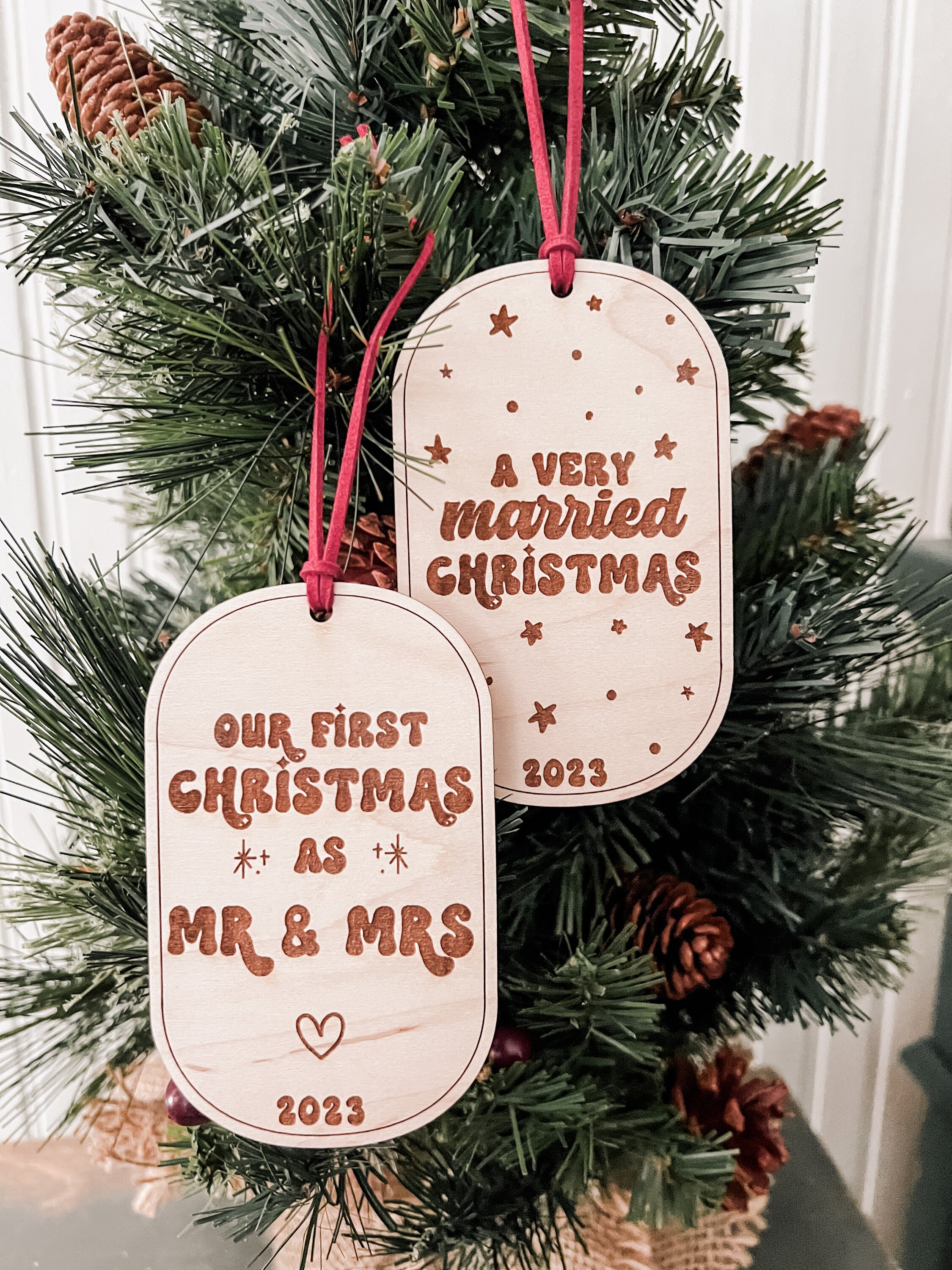 Digital Download Newlyweds Ornament SVG File Laser File Christmas ...