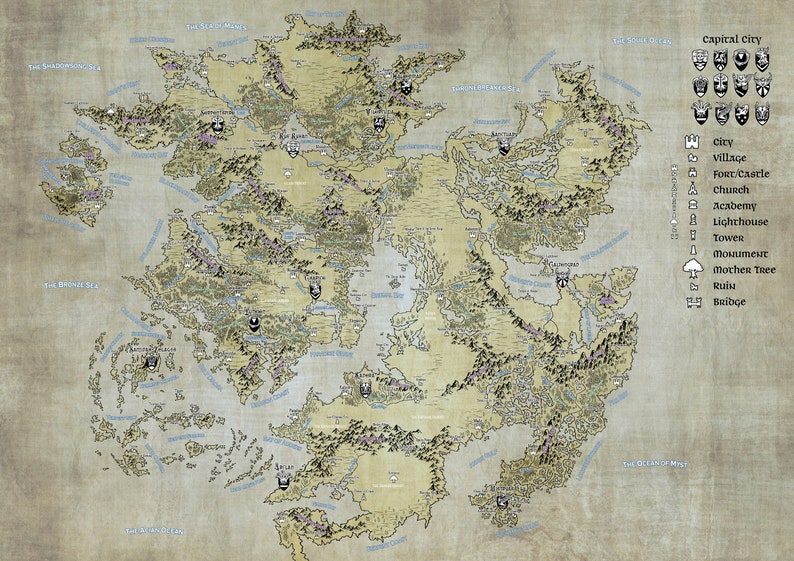 Custom Fantasy Map for Dnd and Other TTRPGS - Etsy