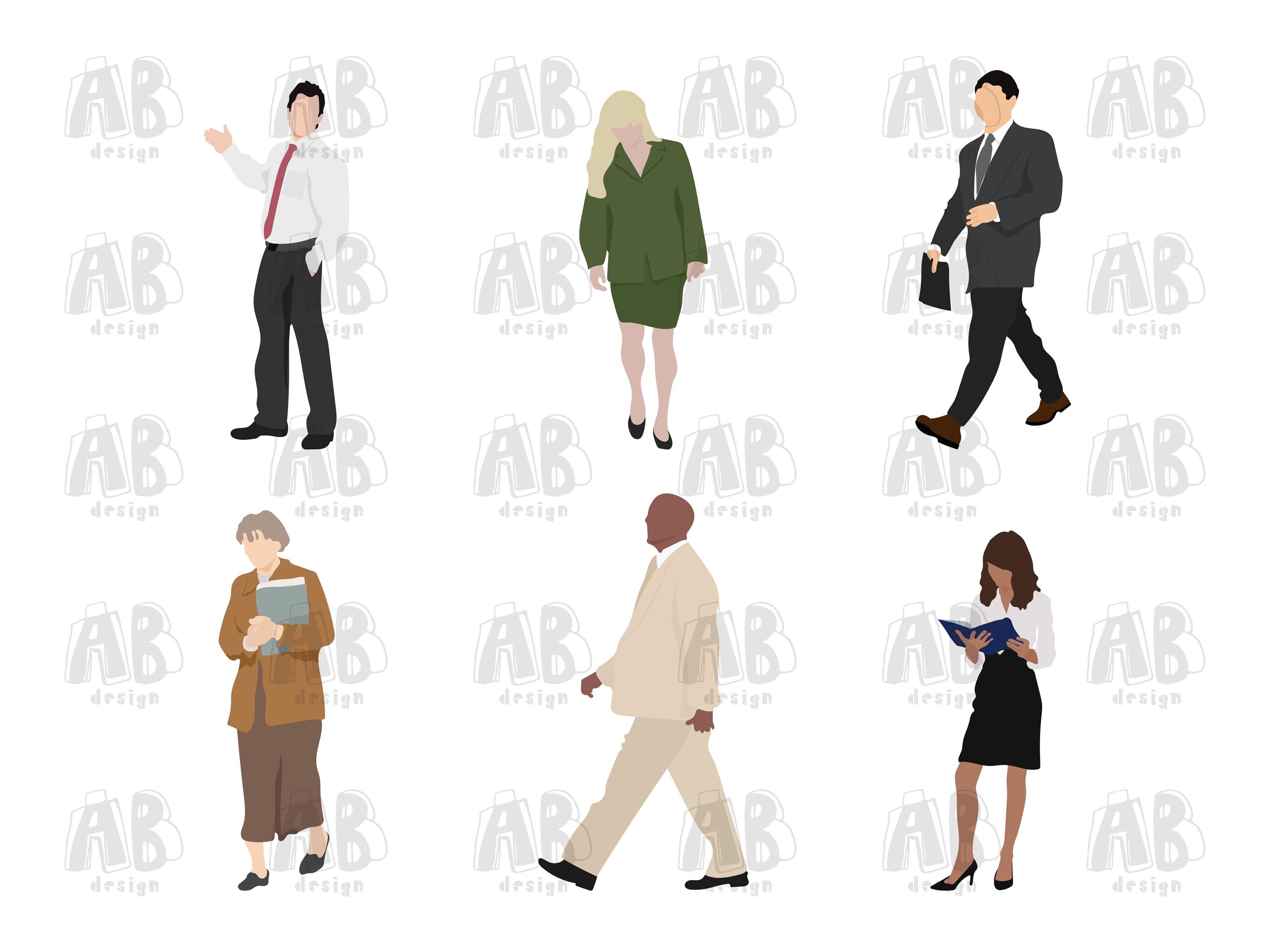 40 Business People Figures Pack - Flat Vector Cutout and Silhouette ...