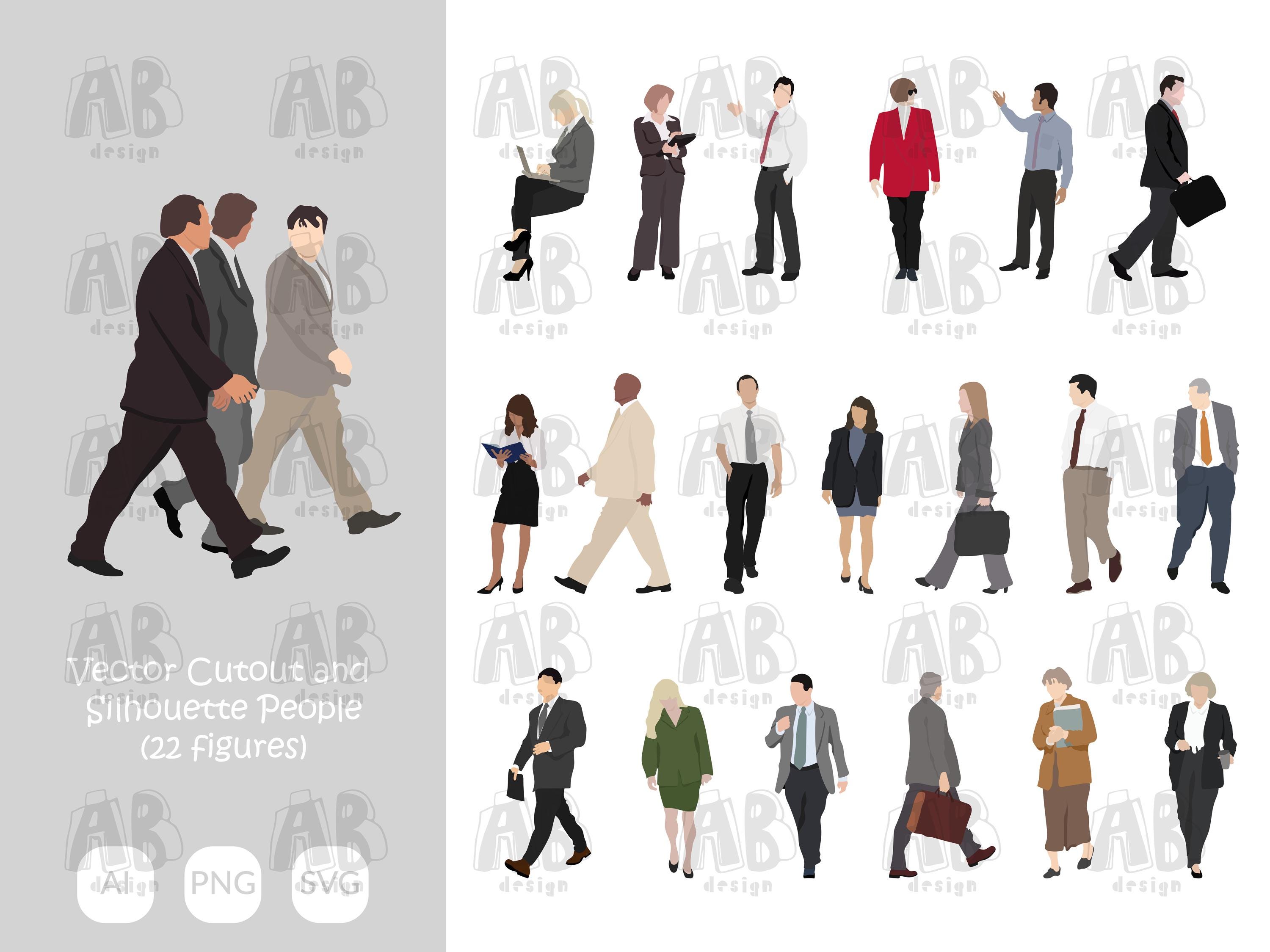 40 Business People Figures Pack - Flat Vector Cutout and Silhouette ...