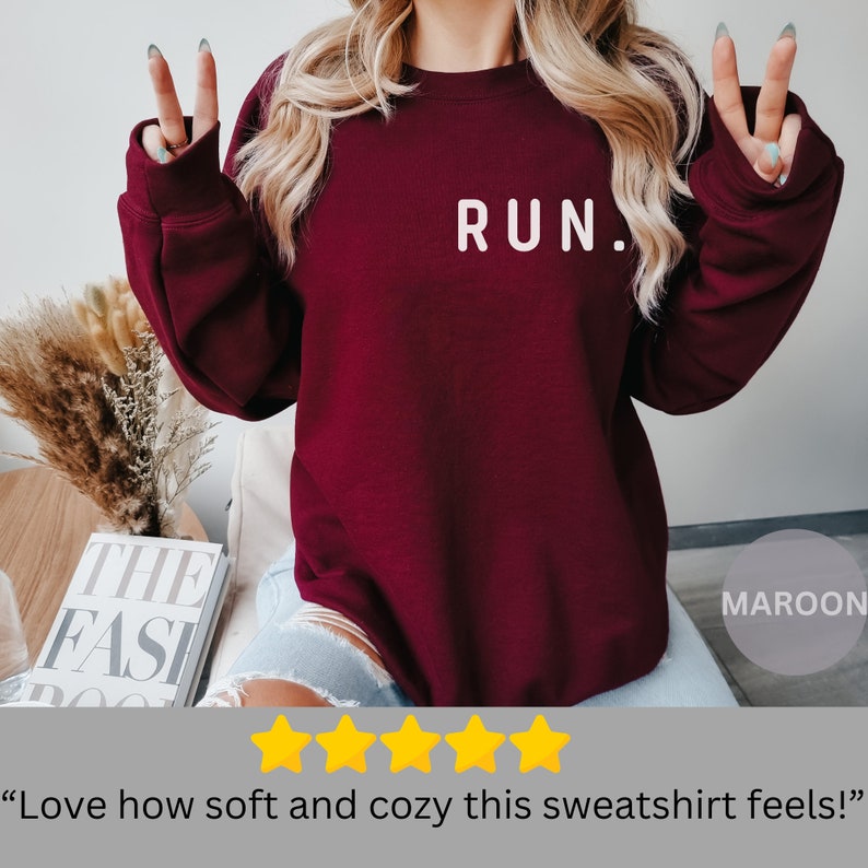 Run Sweatshirt, Minimalist Running Sweatshirt, Running Crewneck, Runner ...